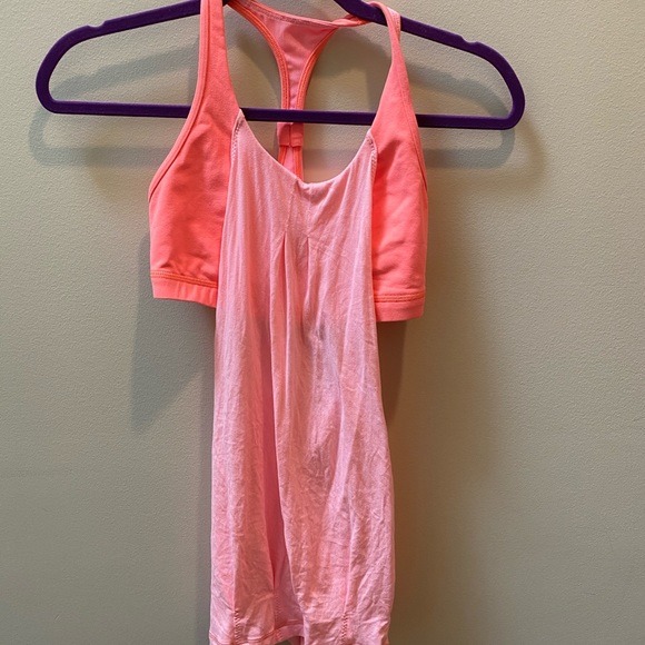 lululemon athletica | Tops | Lululemon Racerback Neon Orange Light Pink ...